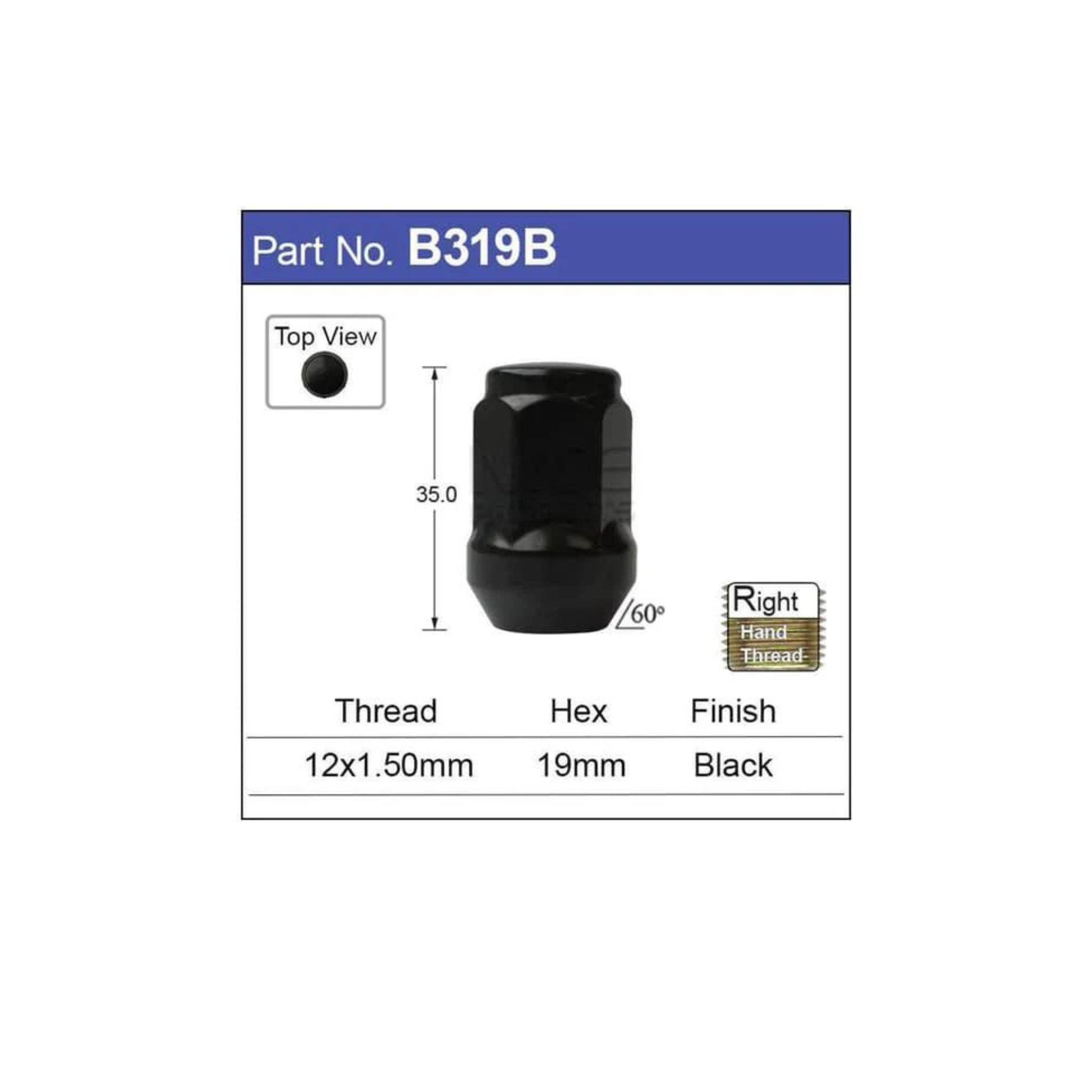 Ford Ranger PX1 PX2 PX3 Upgrade Wheel Nut B319B x 25 Mazda BT50 Isuzu