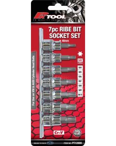 Pro-Kit Ribe Bit Socket Set - 3/8" Drive 48mm - 7 Piece