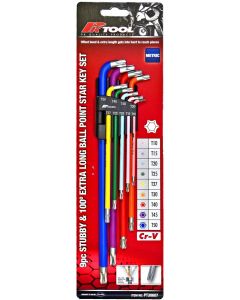 Pro-Kit Torx Key Set - Stubby Head & 100 deg Extra Long Ball Point - 9