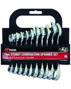 Pro-Kit Stubby Comb Spanner Set - 10 Piece Metric